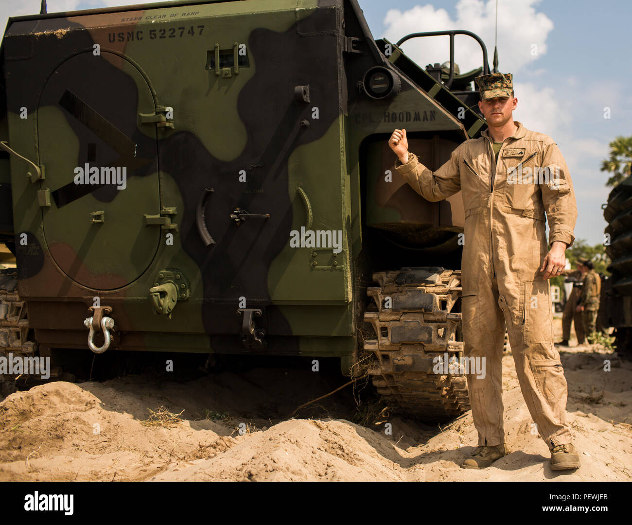 U.S. Marine Corps Cpl. Jacob Hoodman, amphibious assault vehicle crew ...