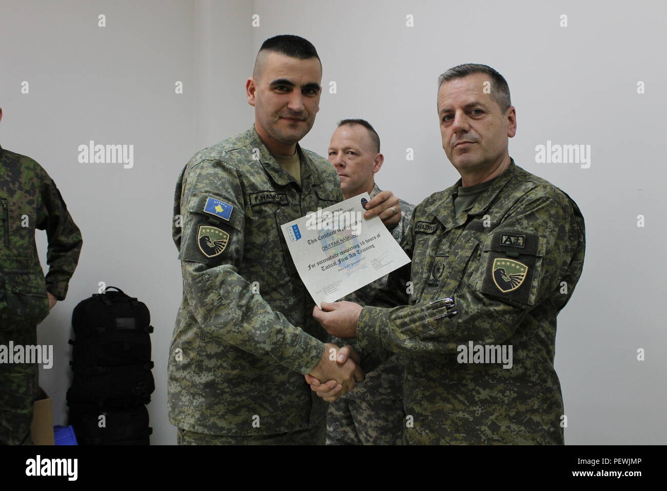 Kosovo Security Force Pvt. Faik Haskuka accepts a graduation ...