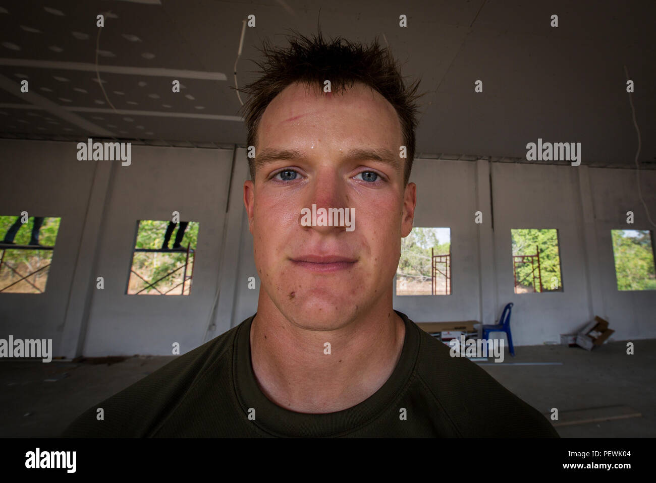 U.S. Marine Cpl. Nicholas Davis, combat engineer, with Marine Wings ...