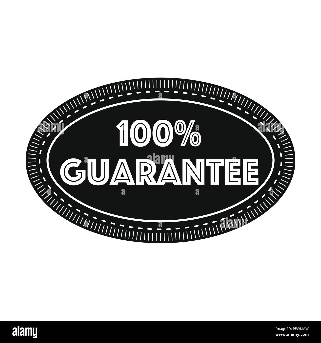 Guarantee label icon in black style isolated on white background. Label ...