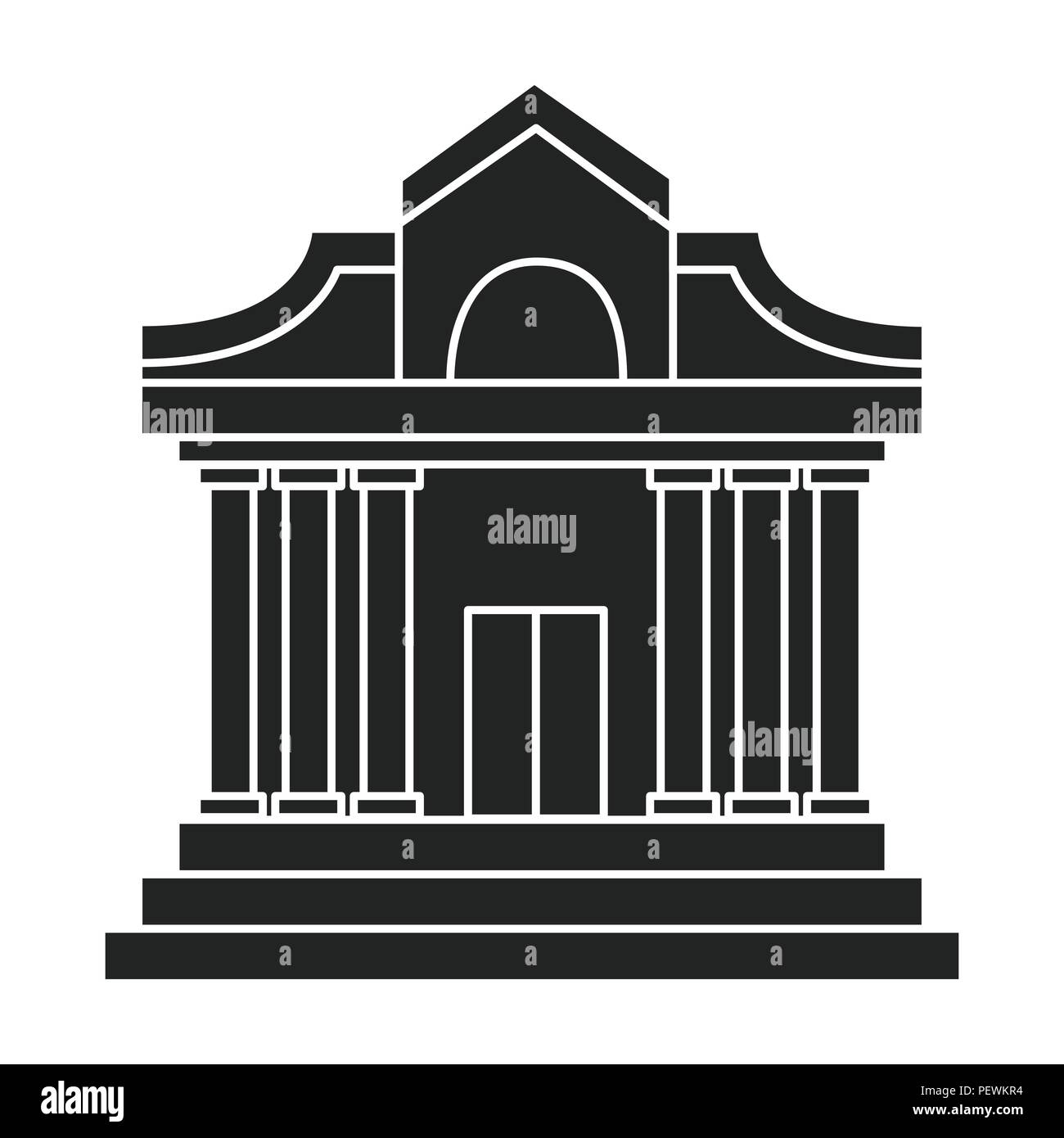 Museum building icon in black style isolated on white background ...