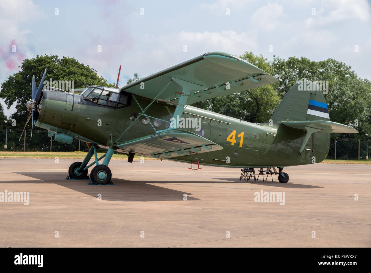FAIRFORD, UK - JUL 13, 2018: Lithuanian Air Force Antonov An-2 cargo ...