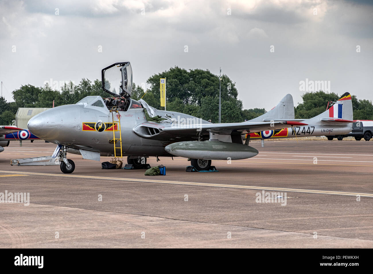 FAIRFORD, UK - JUL 13, 2018: De Havilland DH115 Vampire Mk.55 vintage ...