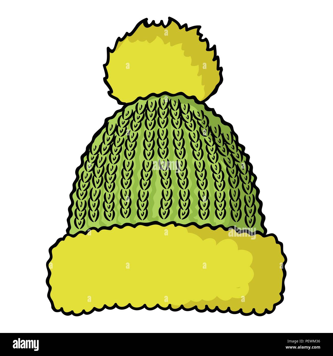 Knit cap icon in cartoon style isolated on white background. Ski resort ...