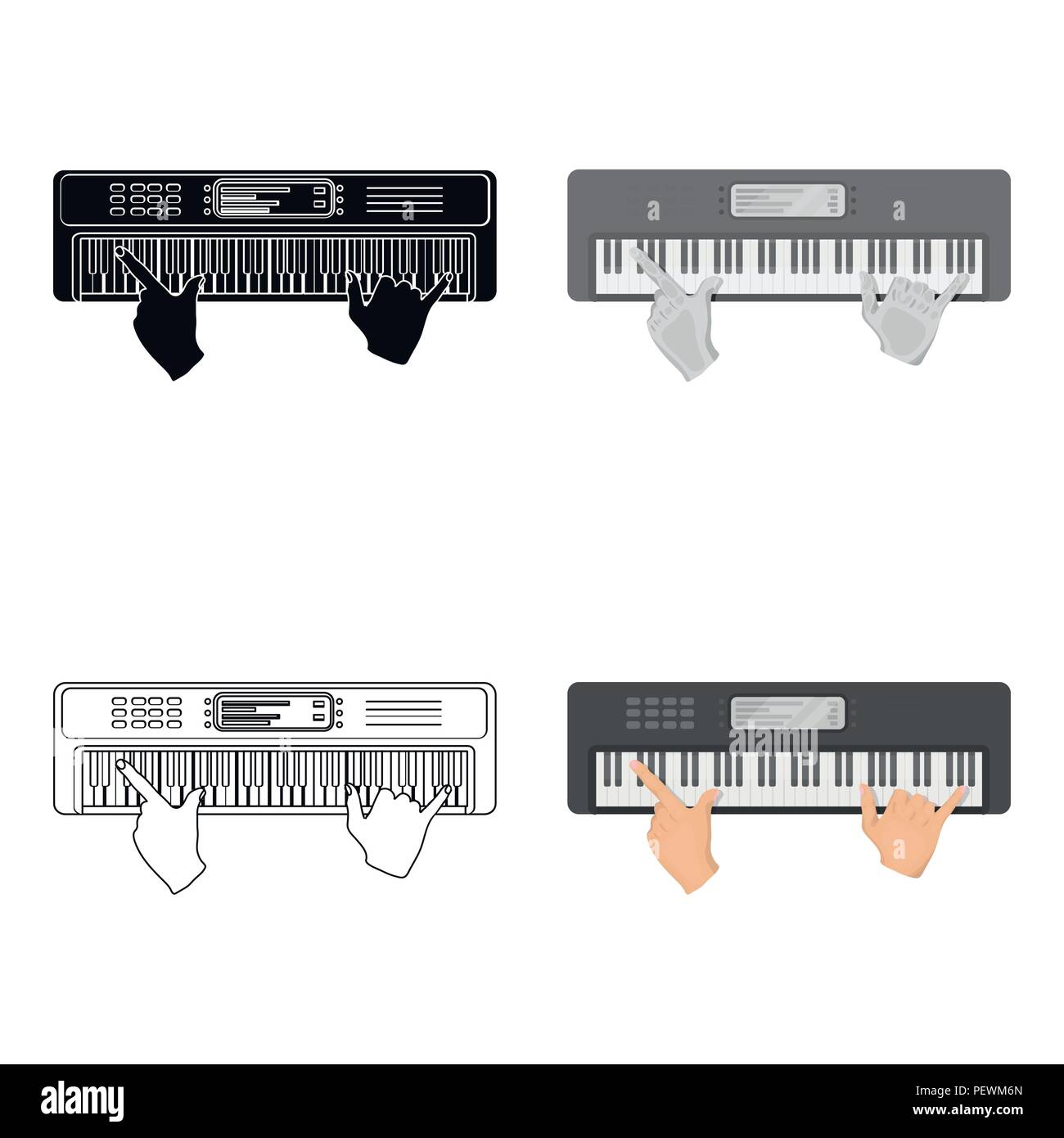 Hands on piano Stock Vector Images - Alamy