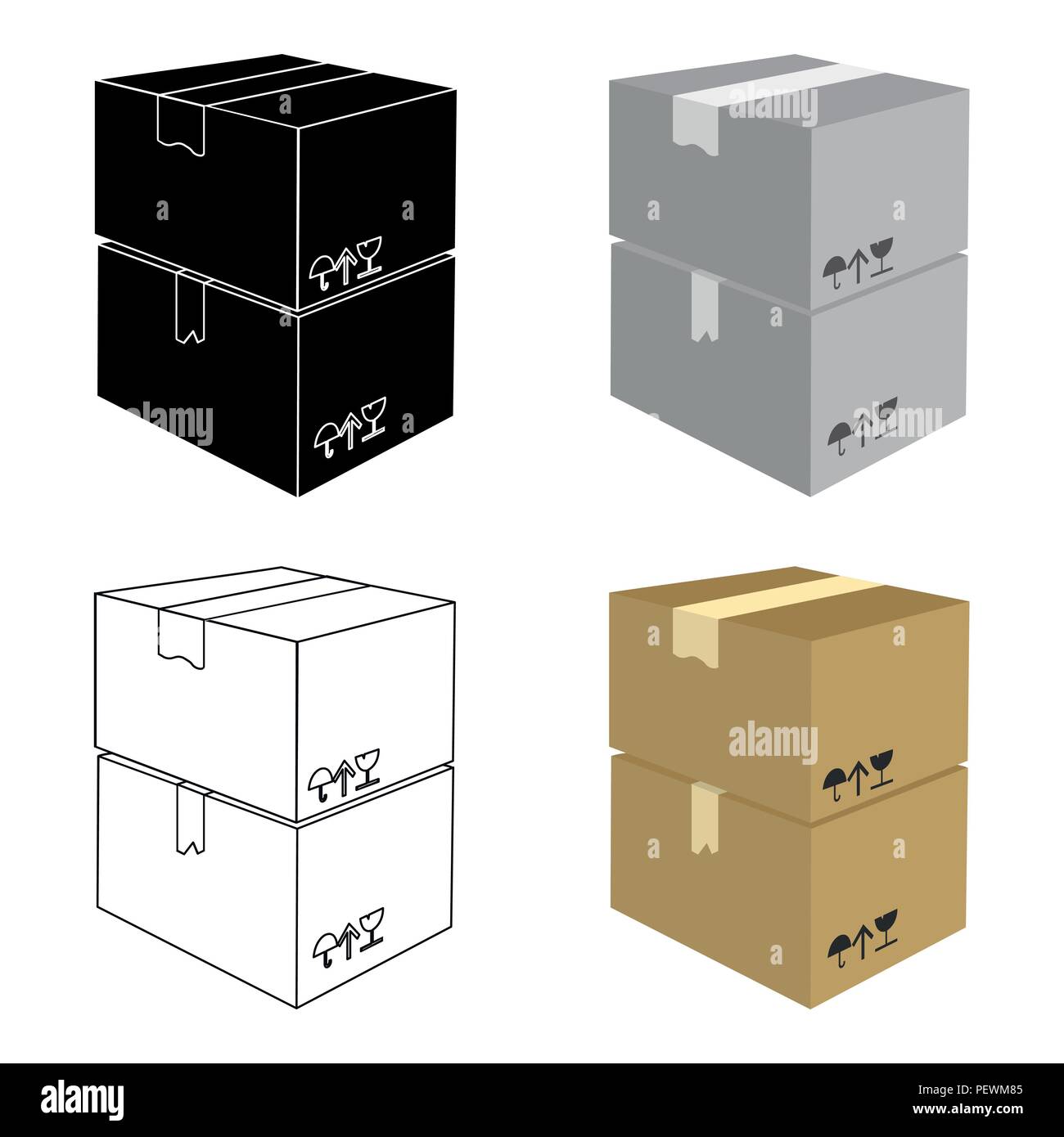 Packaged boxes with goods. Logistics delivery single icon in cartoon ...