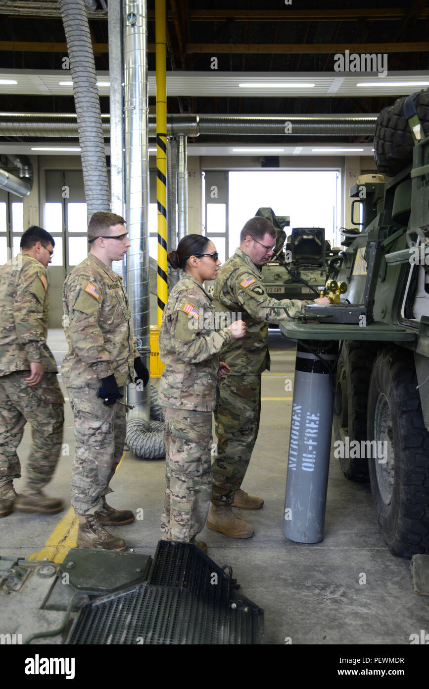 Soldiers assigned to 2nd Cavalry Regiment participate in the Stryker ...