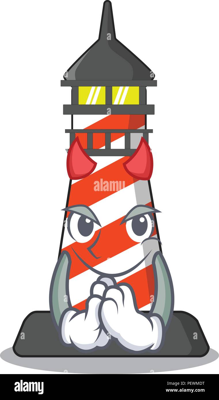 Devil lighthouse on the beach mascot Stock Vector Image & Art - Alamy