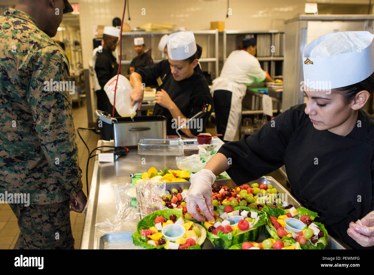 U.S. Marine Corps Cpl. Gabriela Justice, a food service specialist with ...