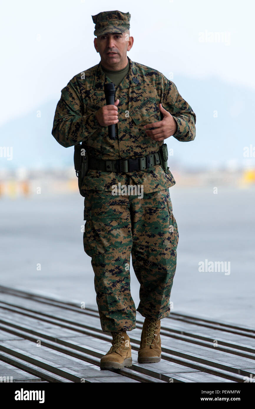 Sgt. Maj. Sergio MartinezRuiz, outbound Marine Aircraft Group 12 ...