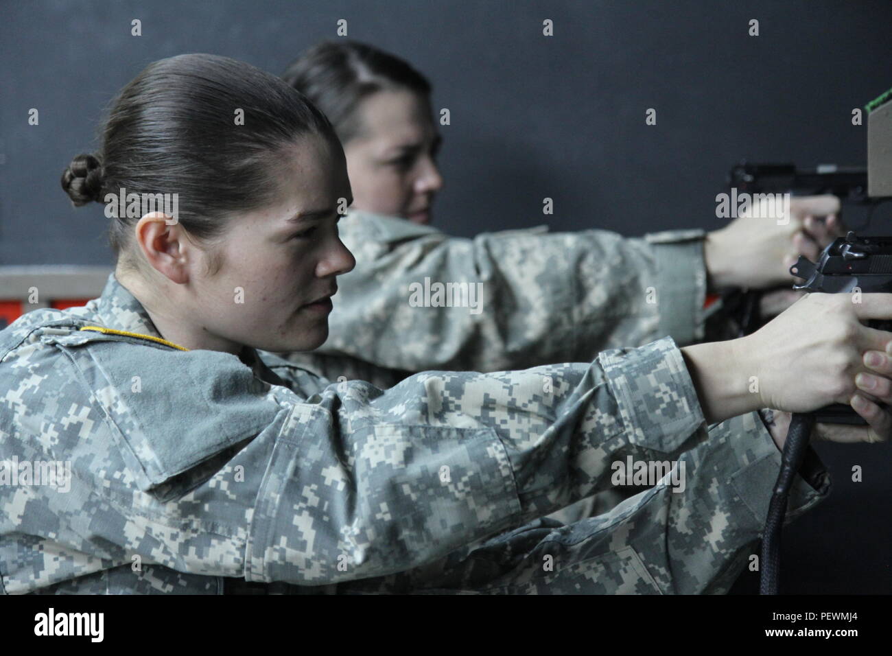 U.S. Army Spc. Cecelia Record (left) from the 363rd Military Police ...