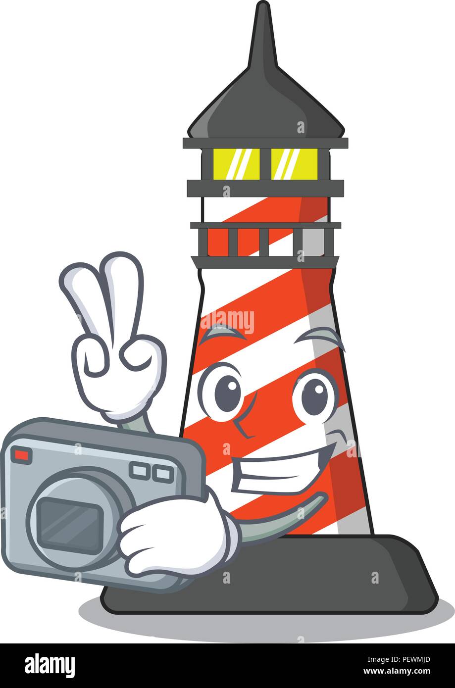 Photographer lighthouse on the beach mascot Stock Vector Image & Art ...