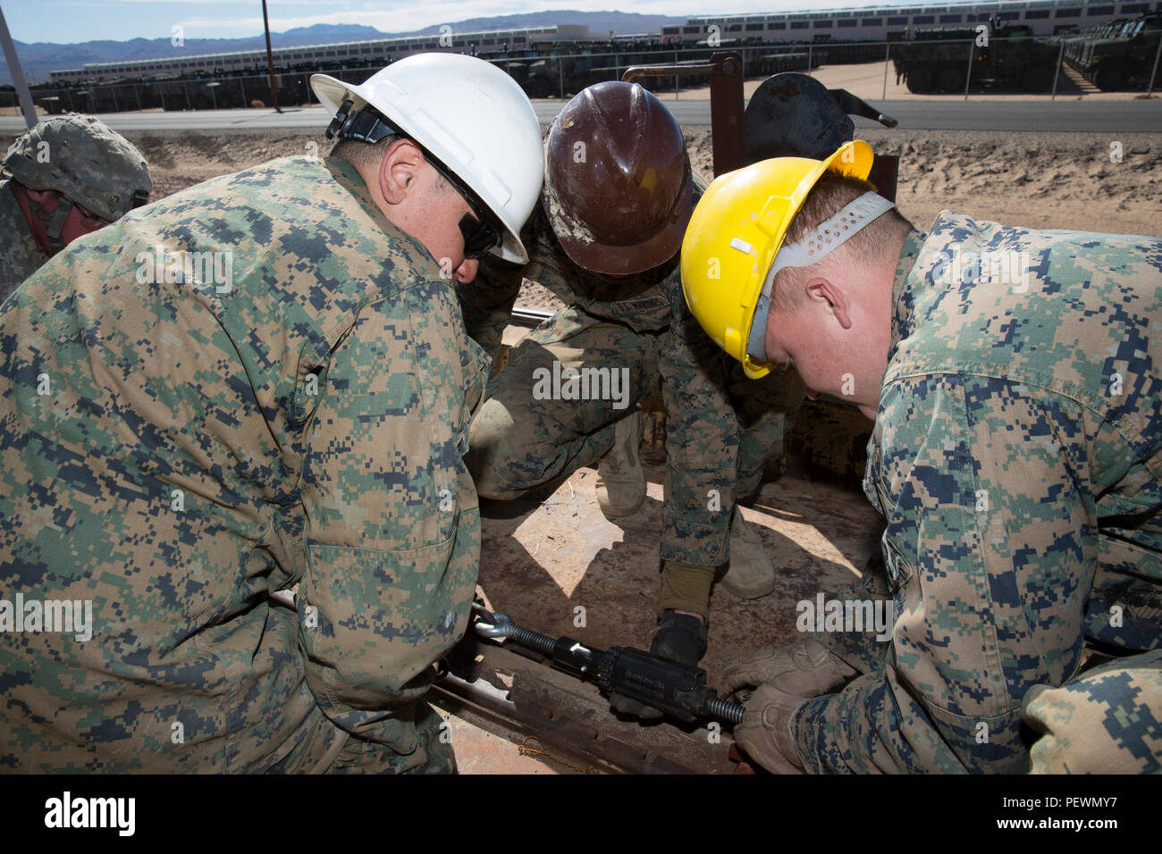 Marines training at the Marine Corps Logistics Base Barstow Rail ...