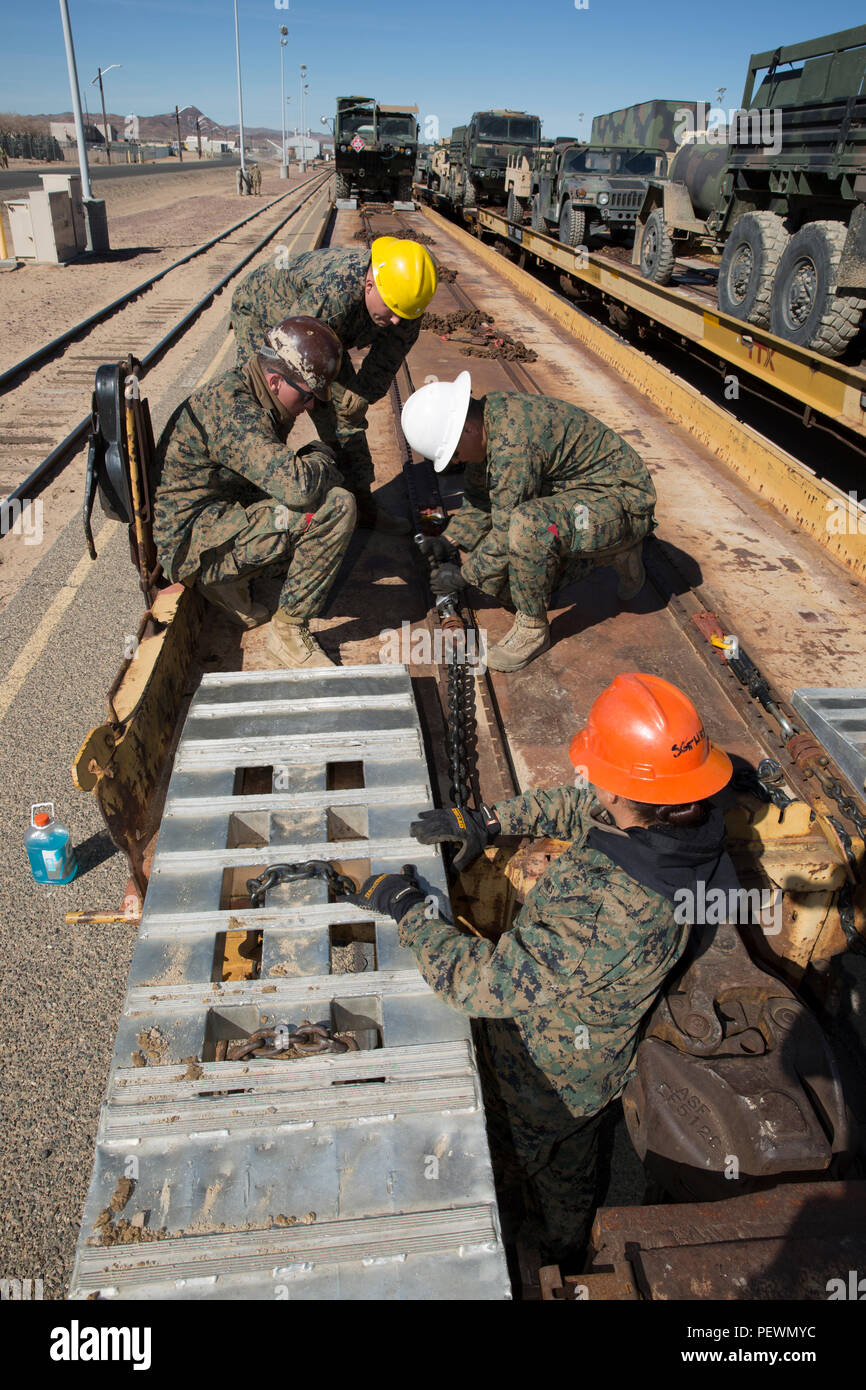 Marines training at the Marine Corps Logistics Base Barstow Rail ...