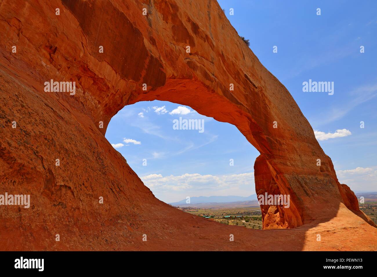 Beautiful Wilson Arch a natural sandstone arch near Moab Utah Stock ...