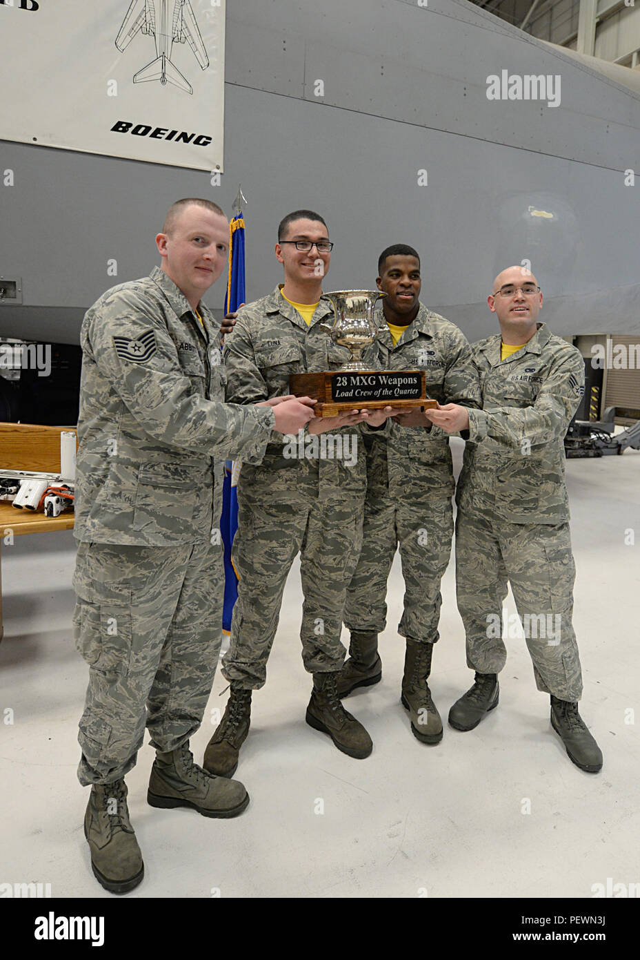 Airmen from the 37th Aircraft Maintenance Unit are awarded the 28th ...