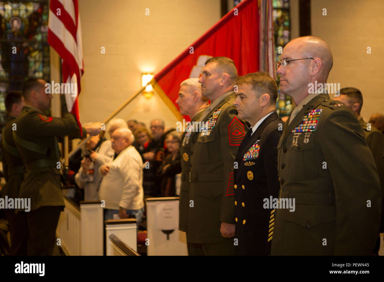 Senior leadership from the 2nd Marine Division (2D MARDIV) stand at the ...