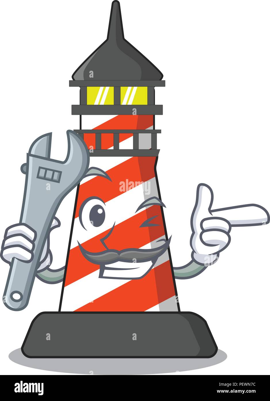 Mechanic classic cartoon lighthouse of red Stock Vector Image & Art - Alamy