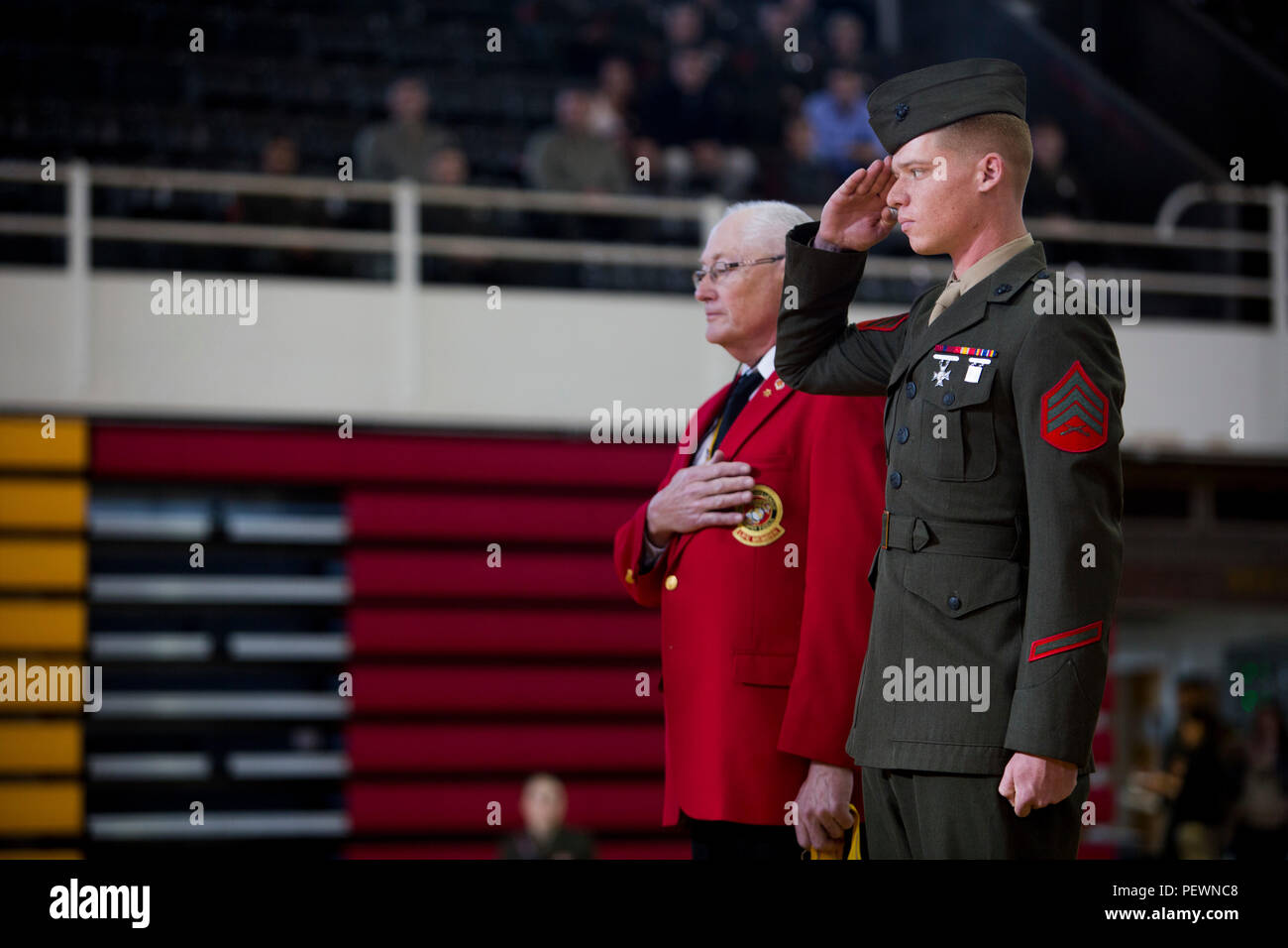 U.S. Marine Corps Sgt. Benjamin Hannenberg, right, and Sgt. Colker ...