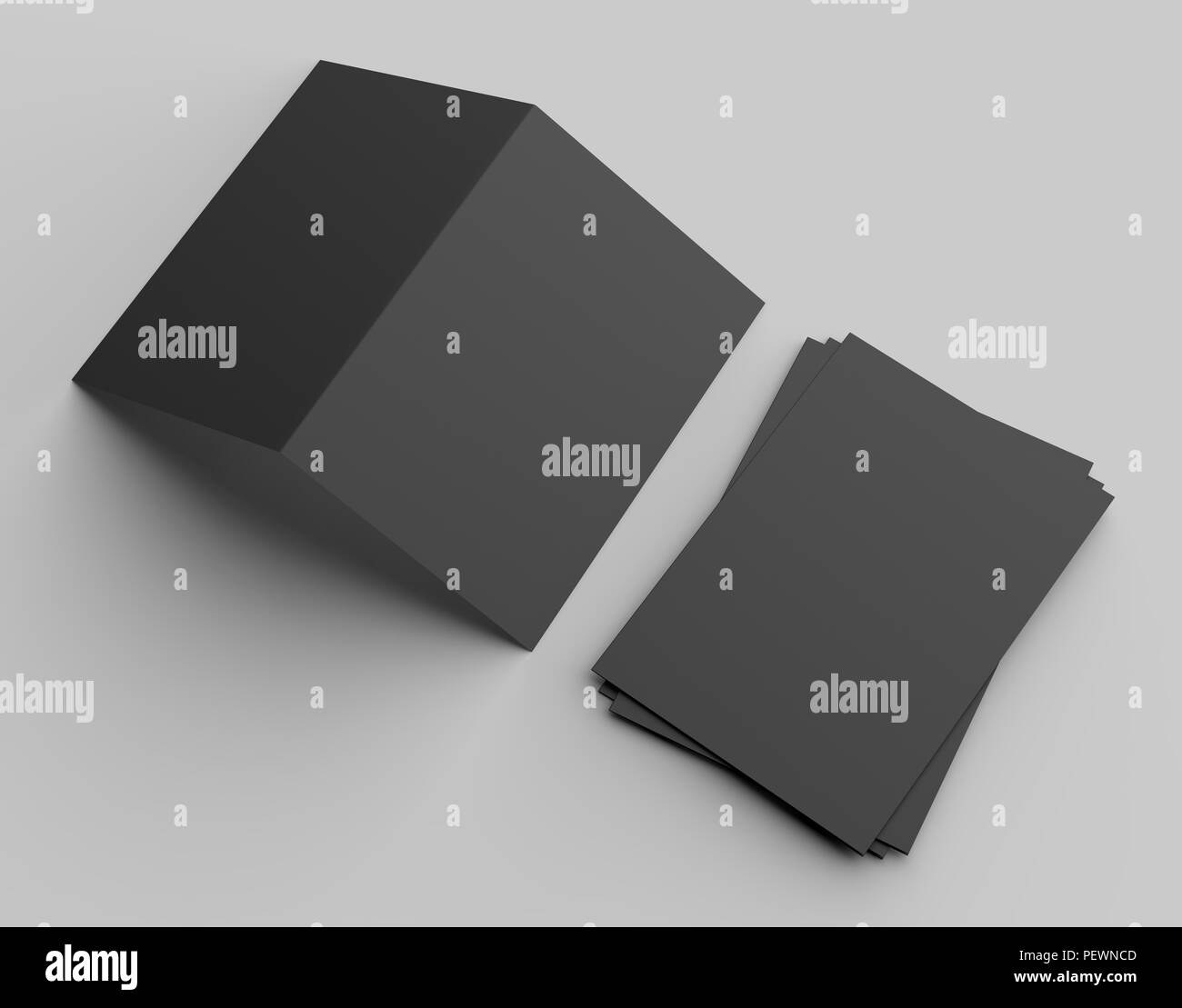 A4 Size Single Pocket Reinforced Black Folder Mock Up Isolated On Gray Background 3d