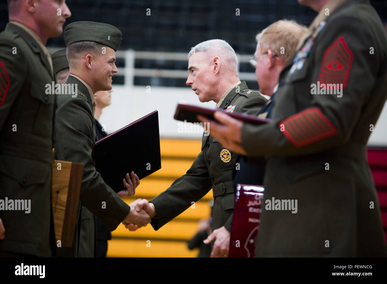 U.S. Marine Corps Maj. Gen. Brian D. Beaudreault, left, commanding ...