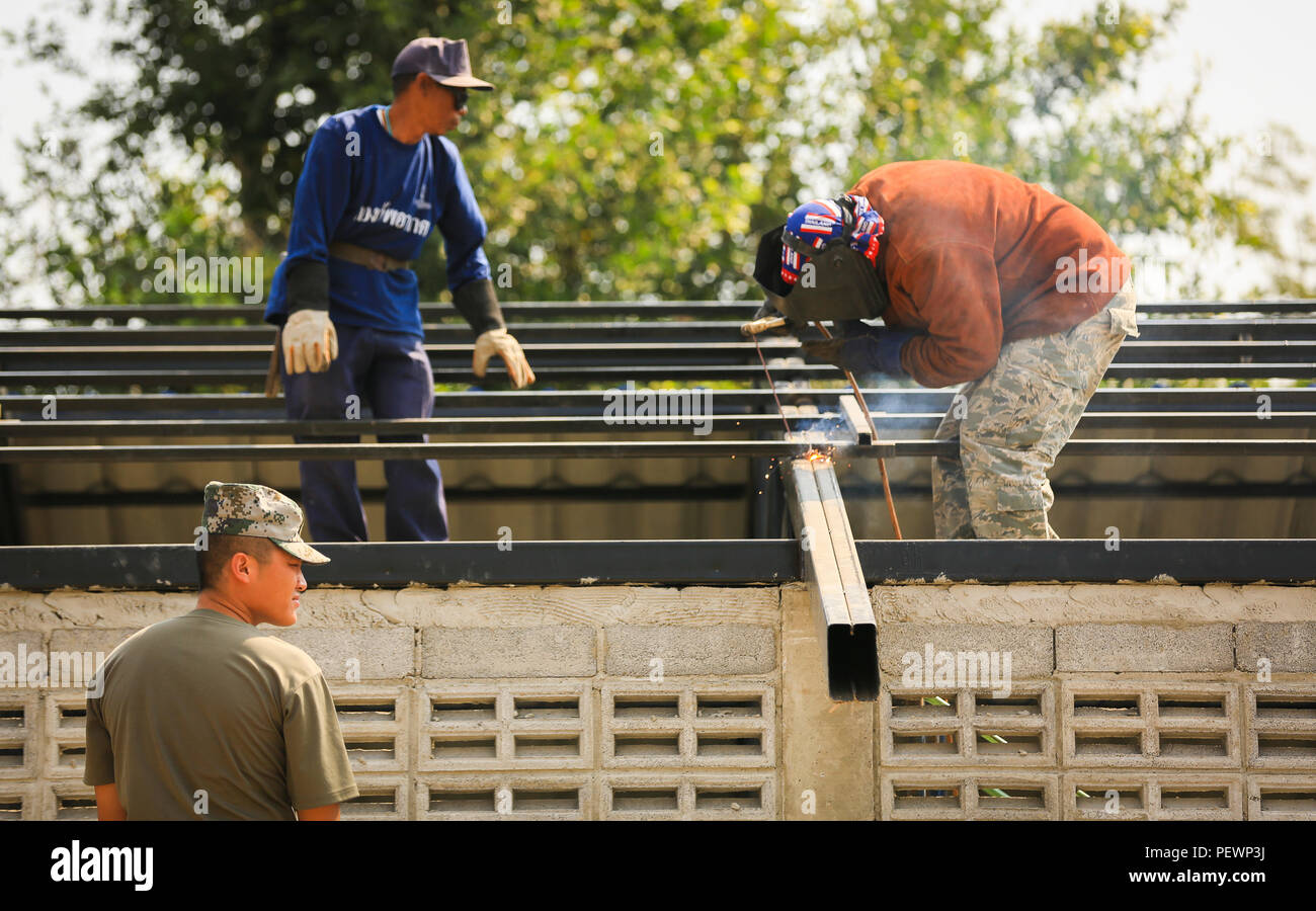 U.S. Air Force Tech. Sgt. Nicholas Lalonde, structural craftsman, with ...