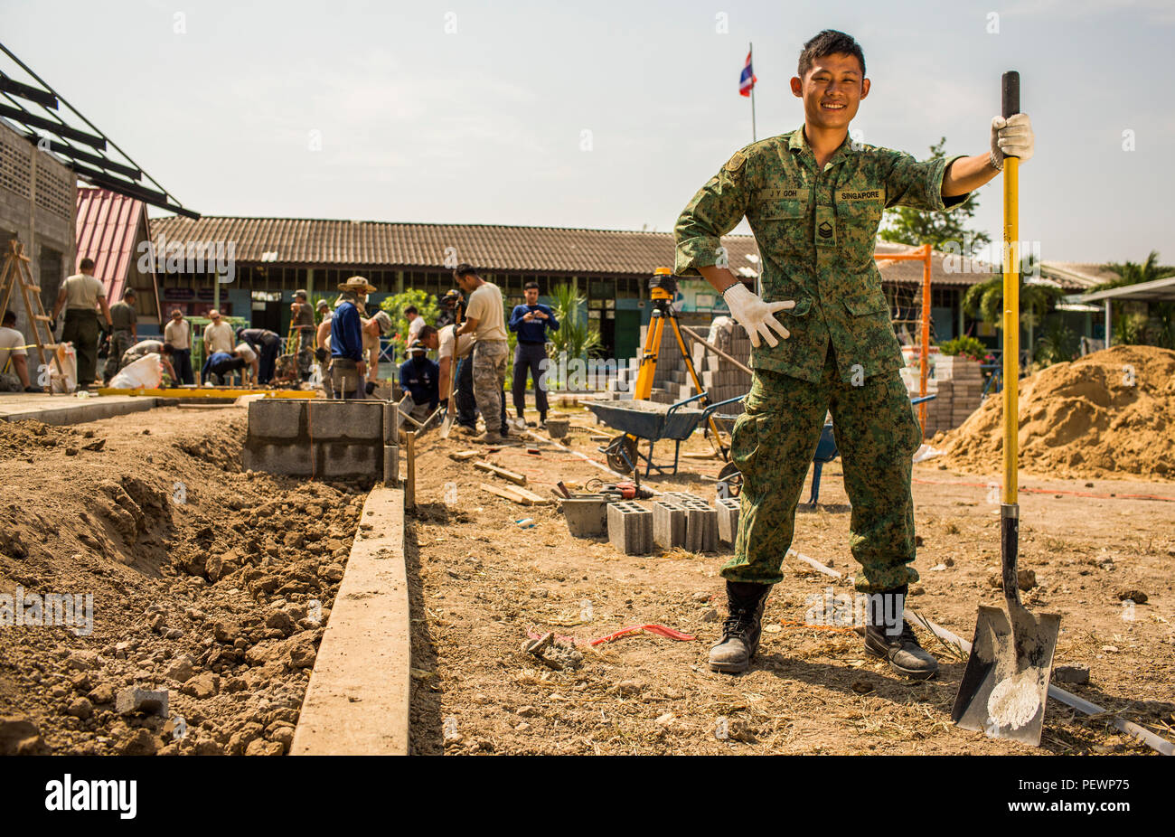 Singapore Army 2nd Sgt. Solomon Goh Jian Yi, combat engineer, with ...