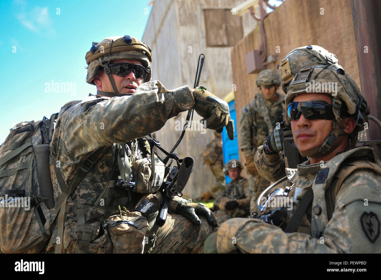 The first sergeant of Company B, 1st Battalion, 21st Infantry Regiment ...