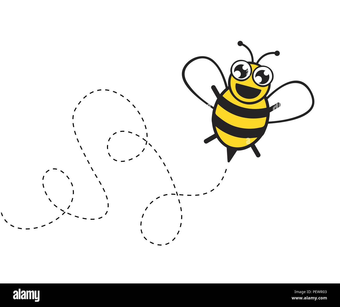 Stylized happy little bee vector illustration EPS10 Stock Vector Image ...
