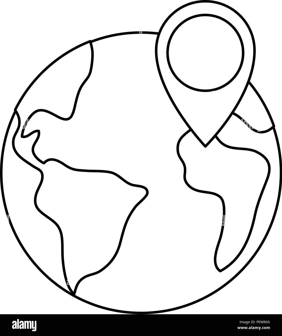 world planet earth with pin location Stock Vector Image & Art - Alamy