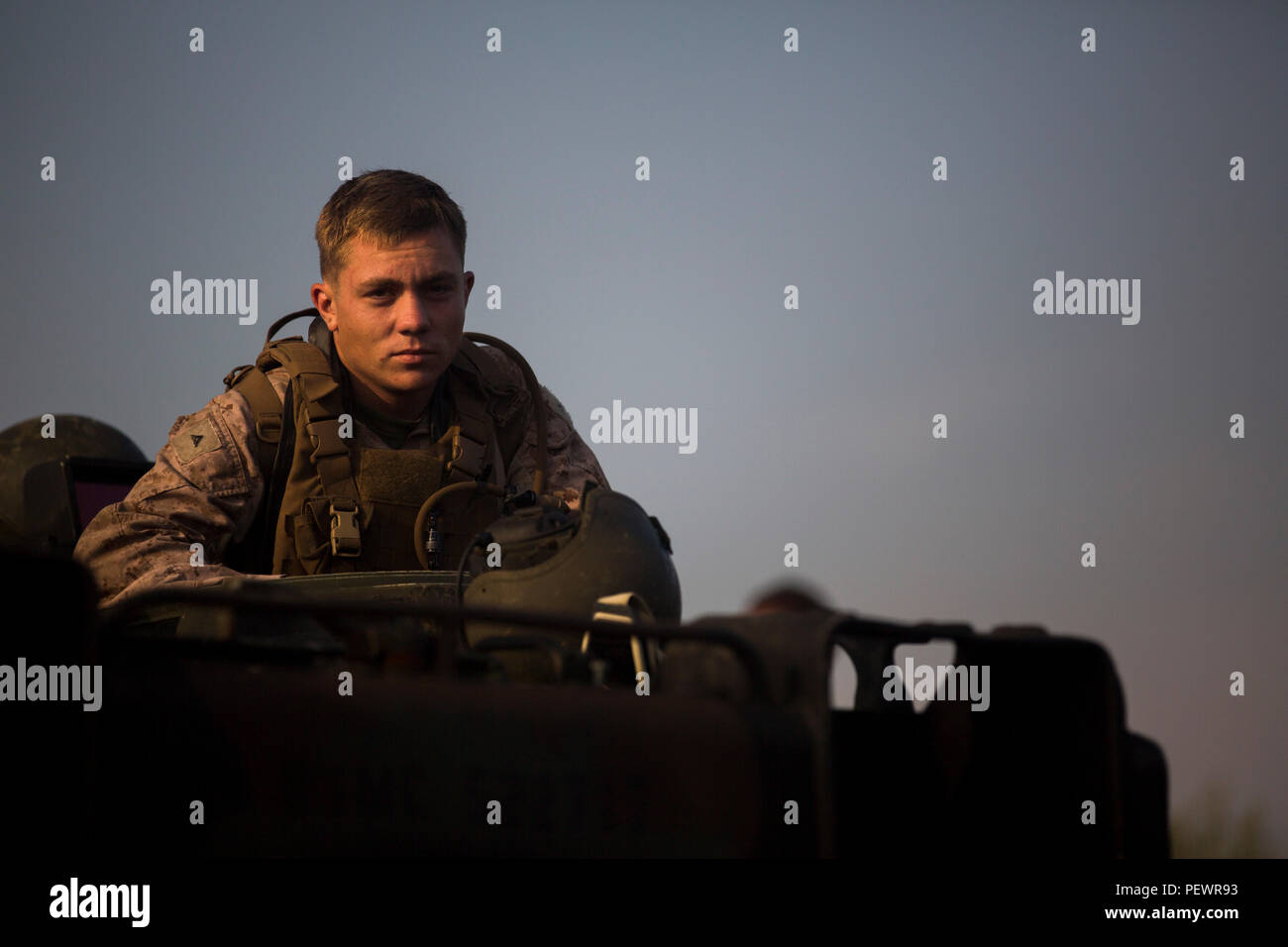 U.S. Marine Corps Lance Cpl. Jacob Aronen, amphibious assault vehicle ...