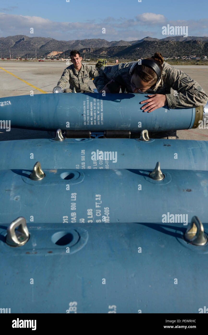 U.S. Air Force Staff Sgt. Faith Olson and Staff Sgt. John Denny ...