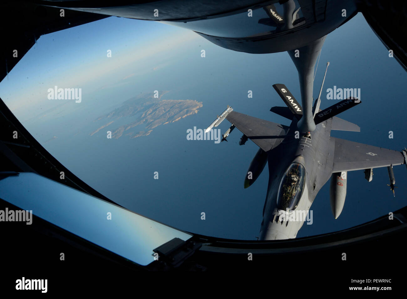 A KC-135 Stratotanker assigned to the 63rd Air Refueling Squadron ...