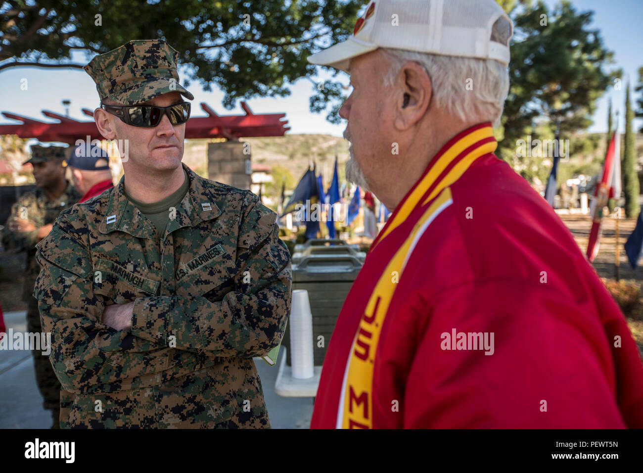 U.S. Marine Corps Capt. Joseph Mayhugh, company commander of ...