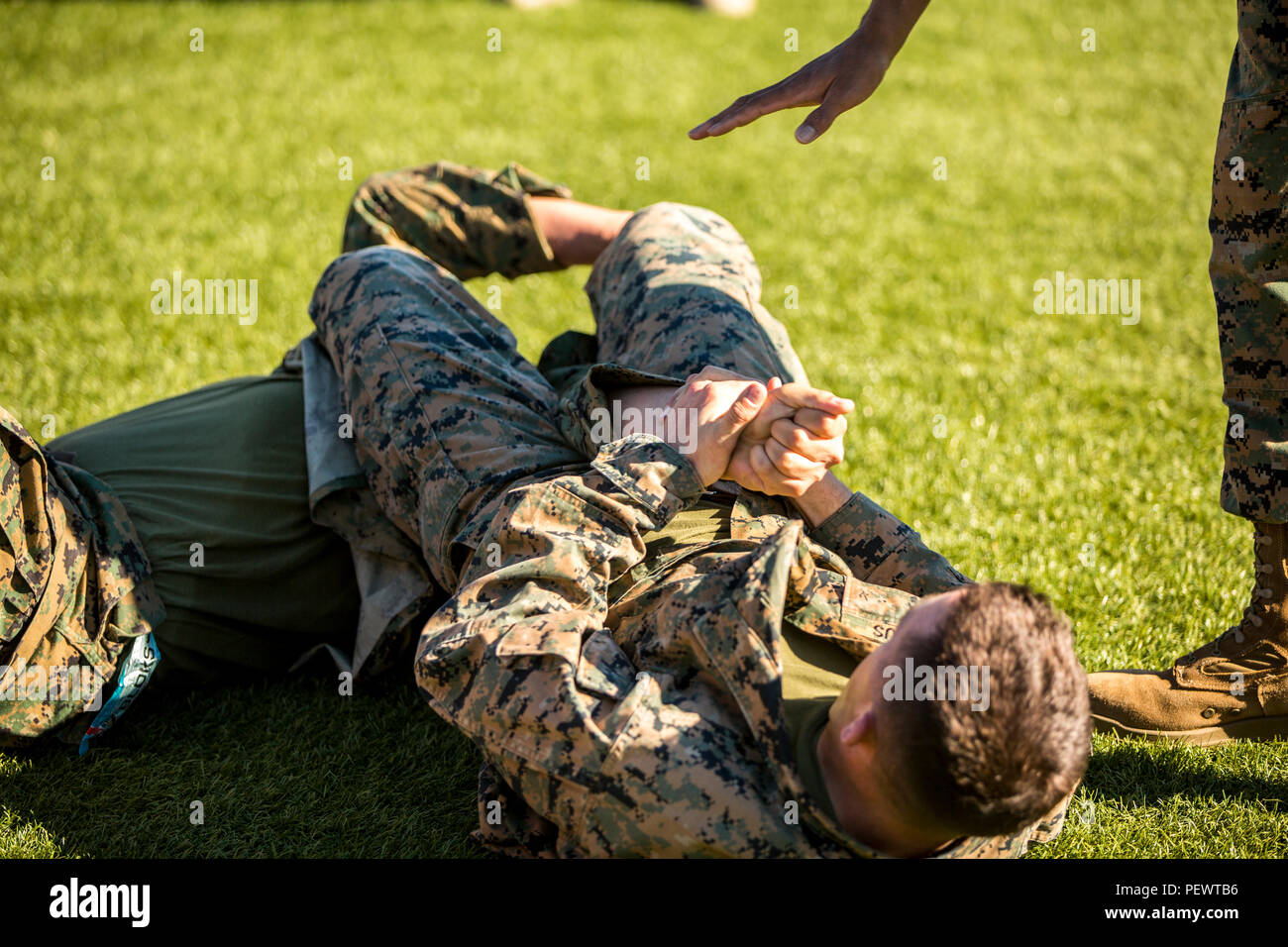 U.S. Marines with Headquarters Battalion, 1st Marine Division ...