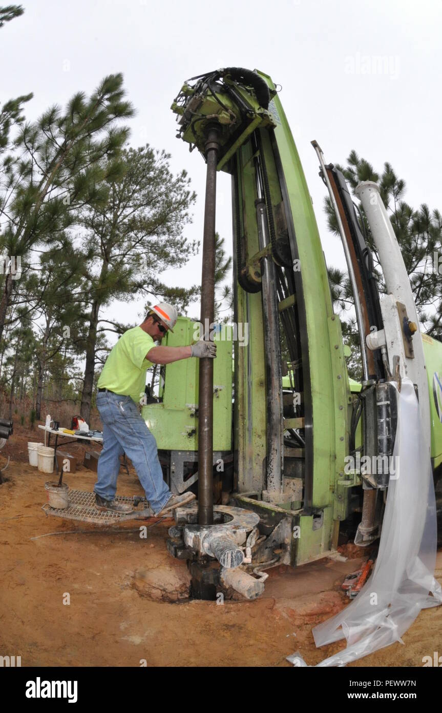 John Verrett, a Savannah Corps sonic drill rig operator, uses the Corps ...