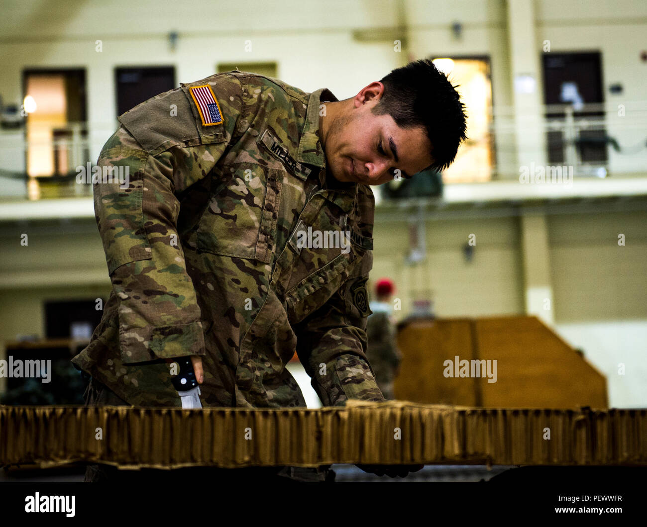 U.S. Army Andrew Miller, a satellite communications operator with the ...