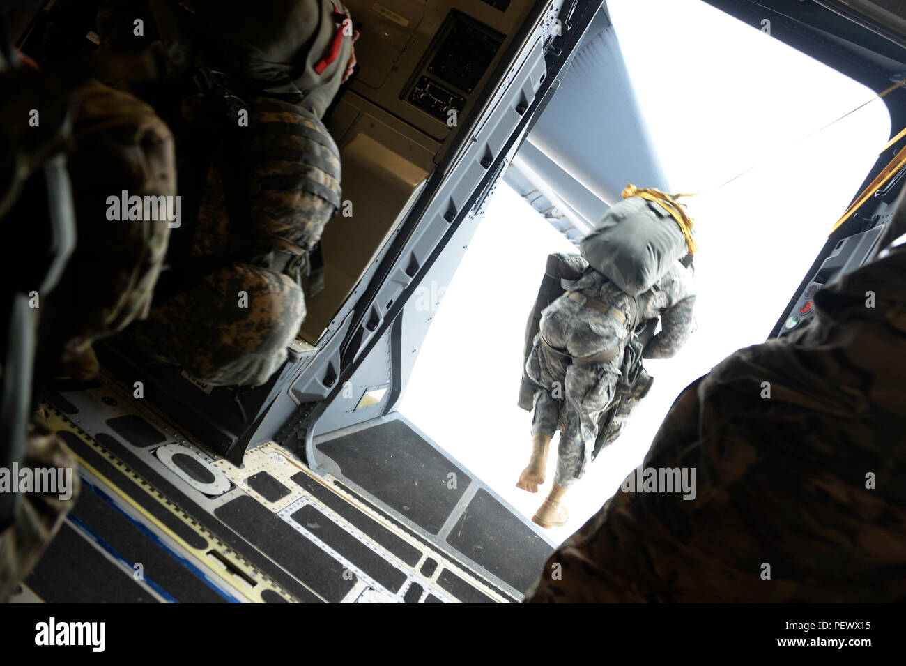 U.S. Army members from the 82nd Airborne Division jump on Sicily drop ...