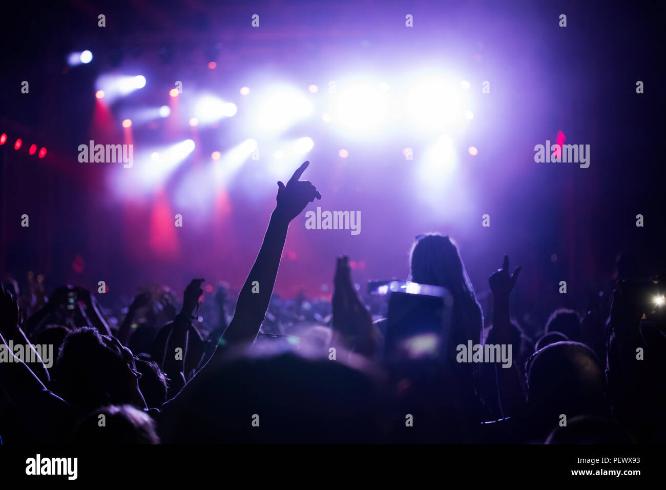 Picture of party people at music festival Stock Photo - Alamy