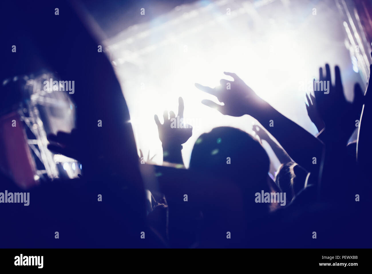 Picture of party people at music festival Stock Photo - Alamy