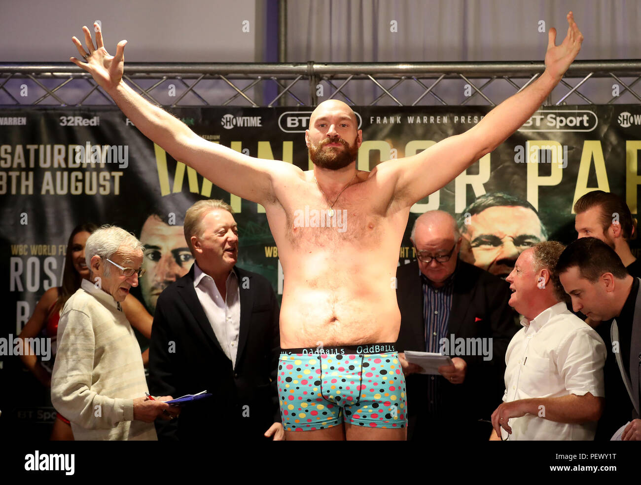 Tyson Fury during the weigh-in at the Europa Hotel, Belfast. PRESS ...