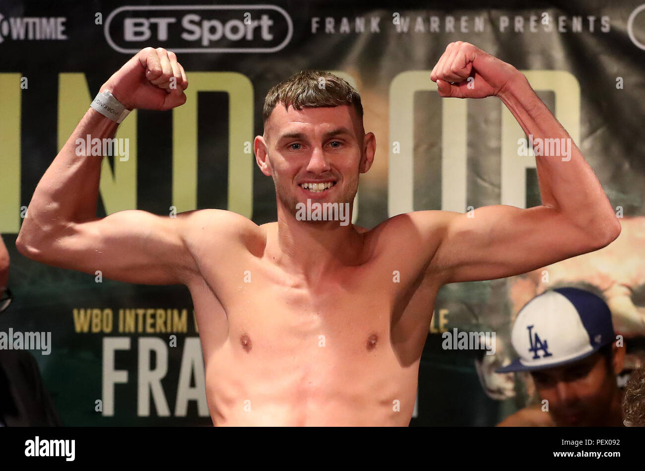 Sean McComb during the weigh-in at the Europa Hotel, Belfast Stock ...