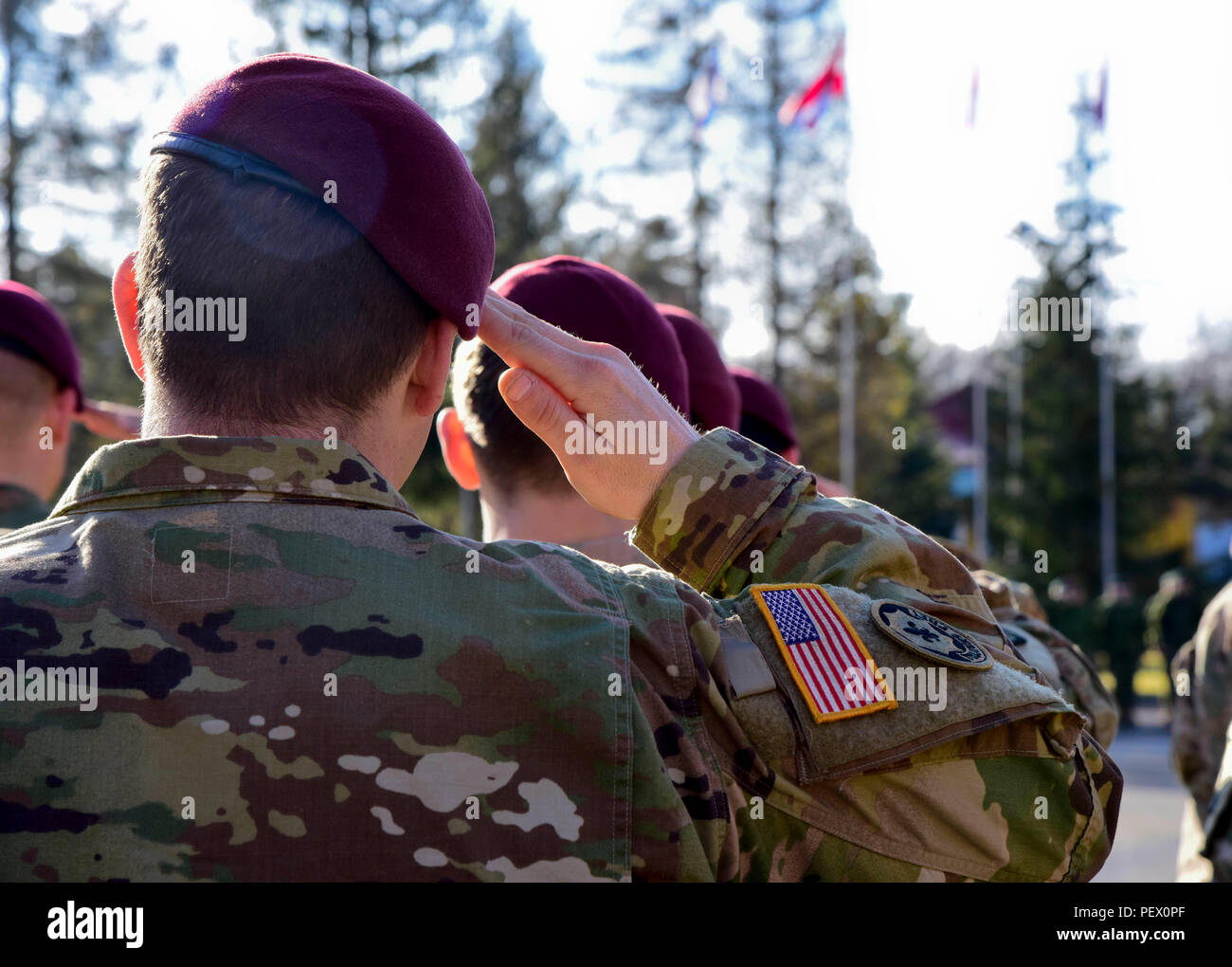 American soldiers at present arms hi-res stock photography and images ...