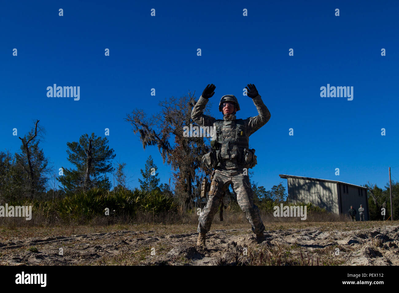 Spc. Christian Garland from Kiefer, Okla., with the 607th Military ...