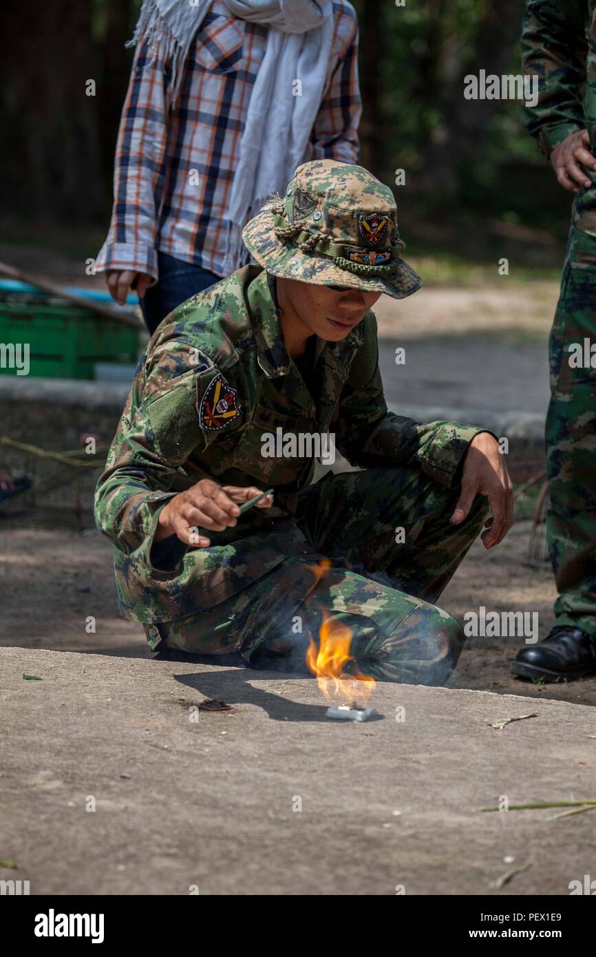U.S., Thai, and Republic of Korea learn how to make fire during jungle ...