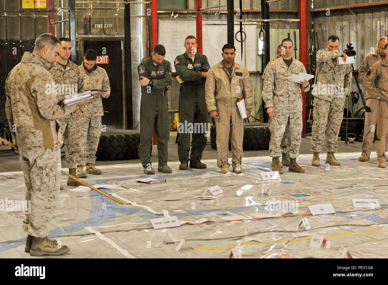 U.S Marines and Air Force personnel participate in in a rehearsal of ...
