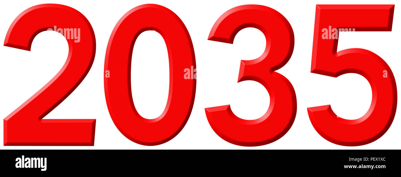 Inscription 2035, isolated on white background, 3d render Stock Photo ...