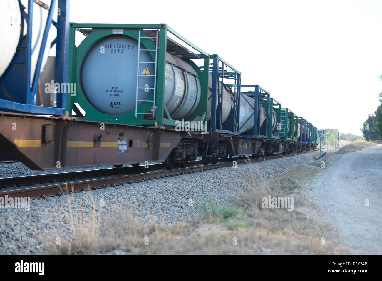 Train run on railway Stock Photo - Alamy