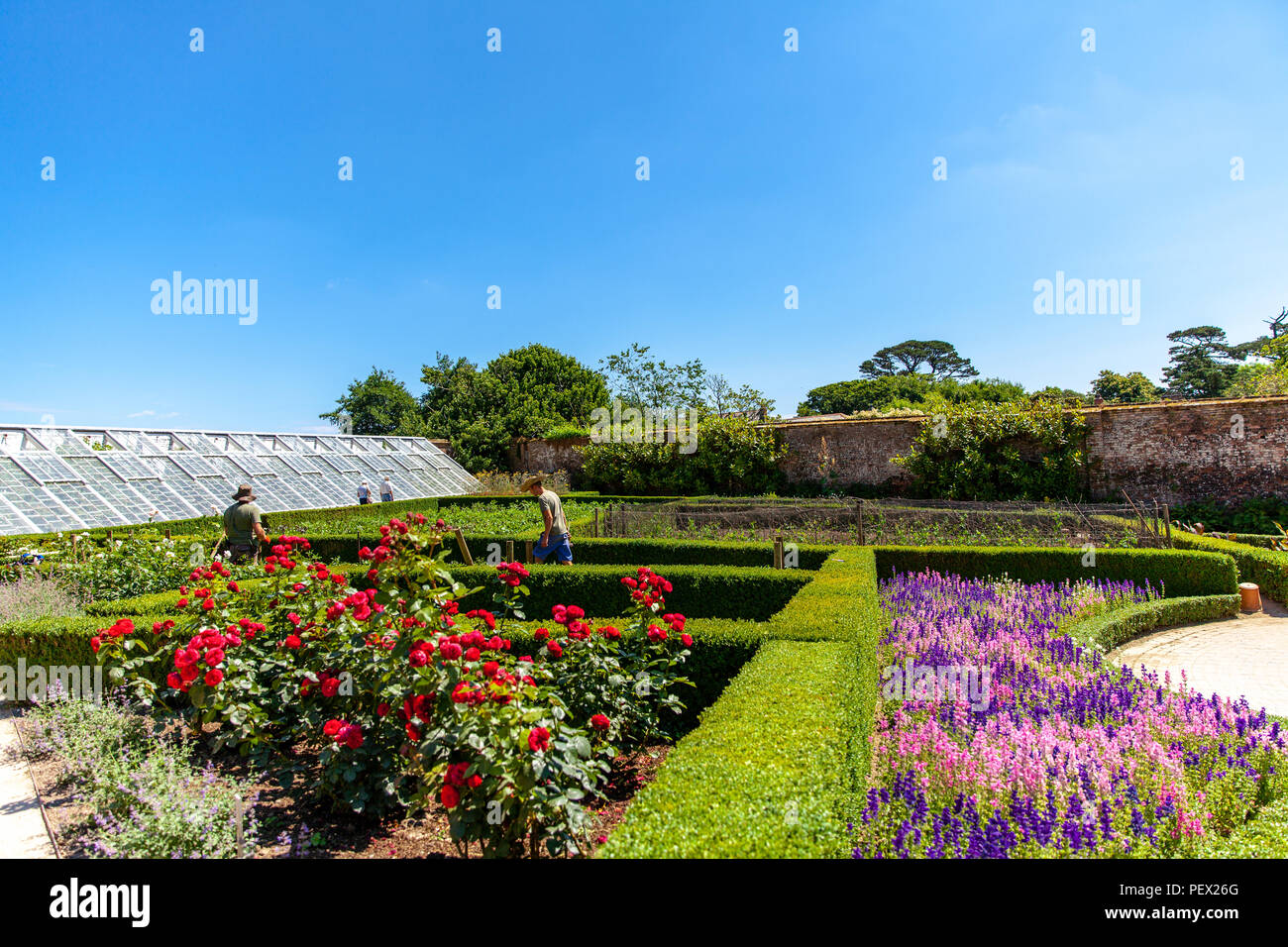 gardener in the landscaping at the Lost Gardens of Heligan attractions ...
