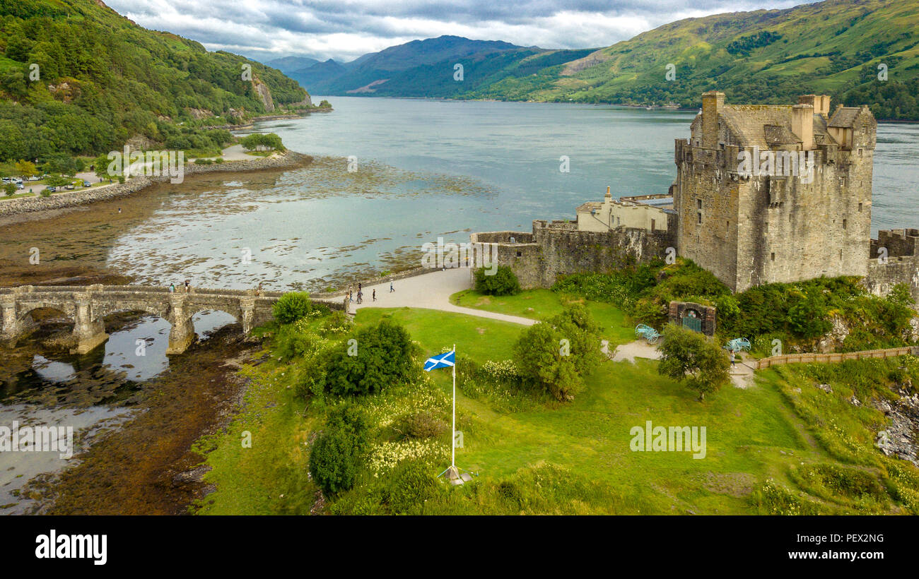 Aerial view of Eilean castle Highlands Scotland Most famous places ...